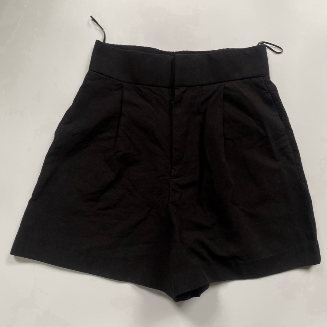 Zara Linen Blend Shorts Black, Women's Fashion, Bottoms, Shorts on ...