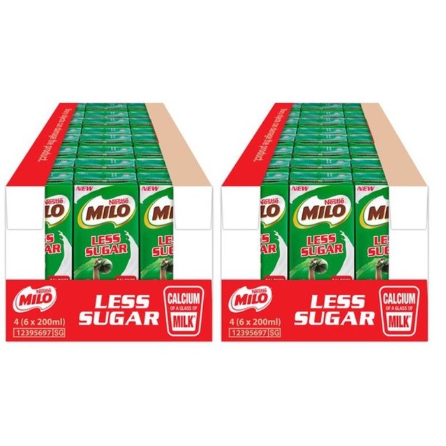 [200ml x 48 packets] Nestle Milo Less Sugar Ready to Drink Packet ...