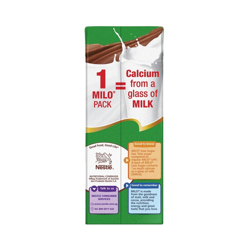 [200ml x 48 packets] Nestle Milo Less Sugar Ready to Drink Packet ...
