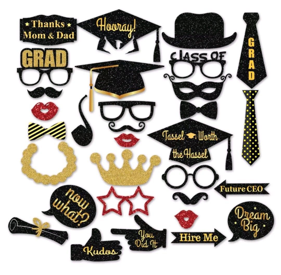 31/Set graduation photo booths prop, Hobbies & Toys, Stationery & Craft ...