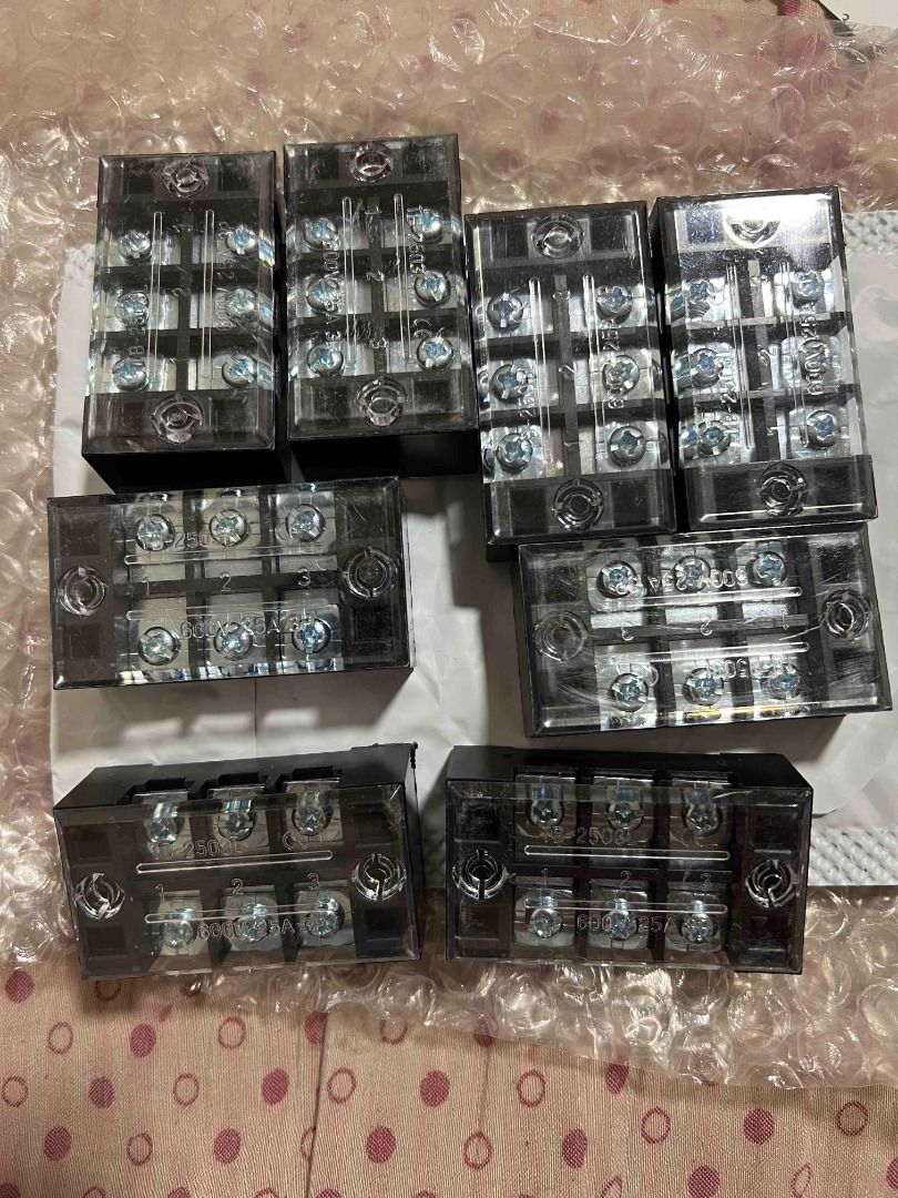 8 pieces - Bus bar Dual Row Strip Screw Terminal Block Fixed Wiring ...