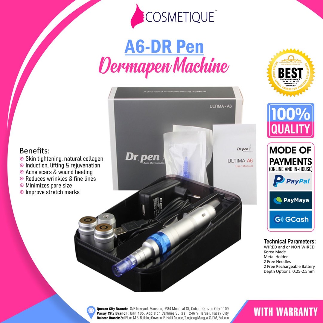 A6 Dr Pen Dermapen Facial Machine BB Glow Machine Derma Stamp Vampire ...