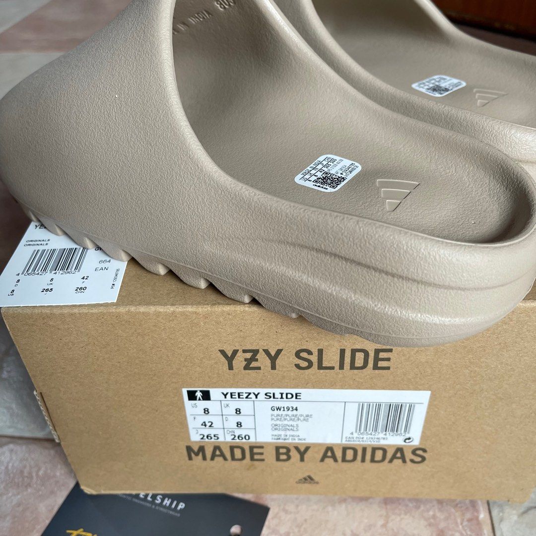 Adidas Yeezy Slides Pure, Men's Fashion, Footwear, Flipflops and Slides ...