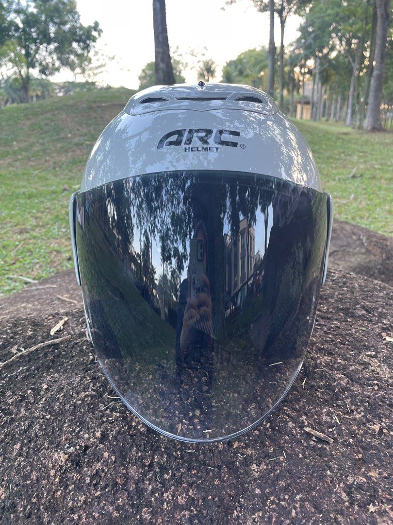 Arc ritz pastel grey, Motorcycles, Motorcycle Apparel on Carousell