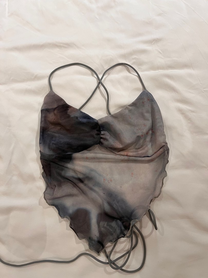 Backless Water Color Mesh String Party Top on Carousell