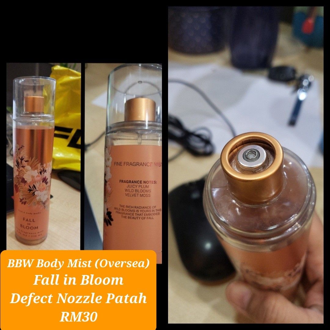 BBW Body Mist Fall in Bloom (defect), Beauty & Personal Care, Fragrance ...