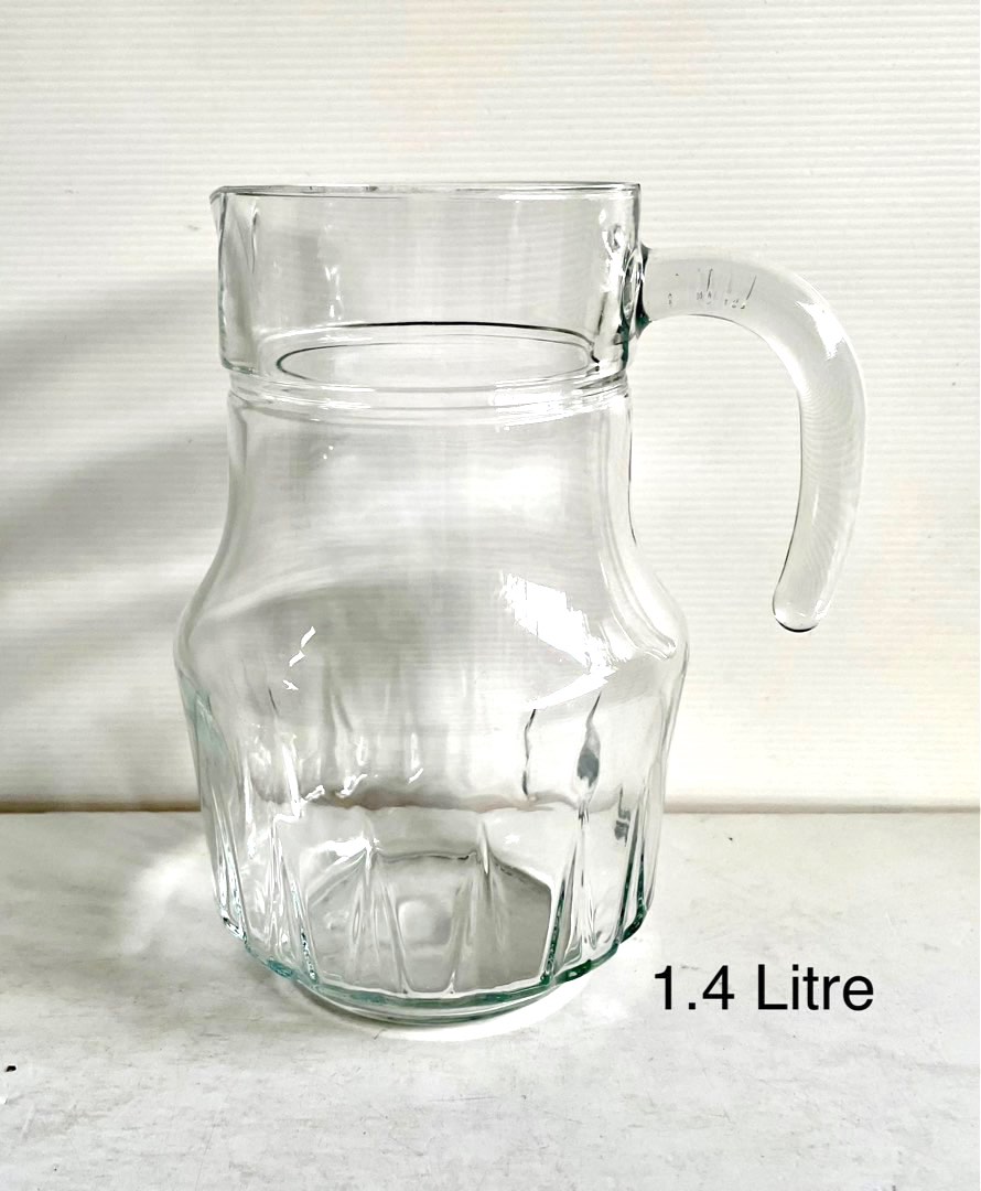 BN Vintage Classy Solid Glass Pitcher Glass Water Jar with Handle 1.4L ...