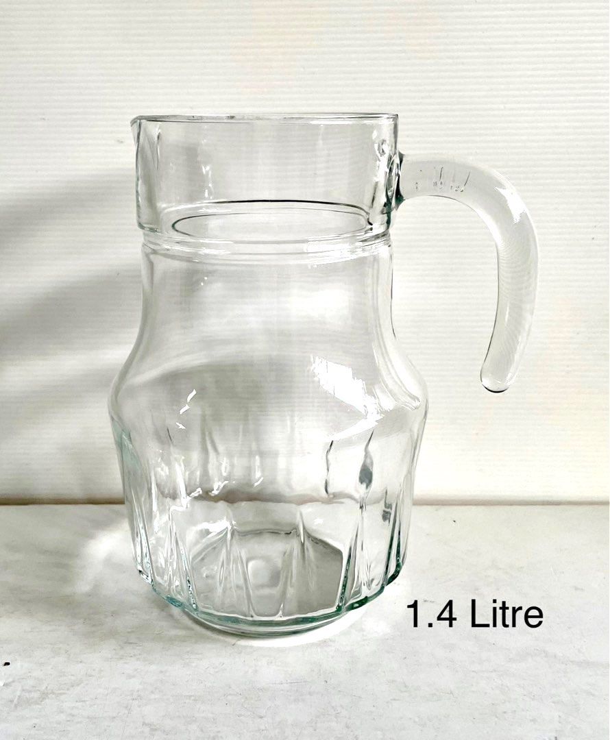 BN Vintage Classy Solid Glass Pitcher Glass Water Jar with Handle 1.4L ...