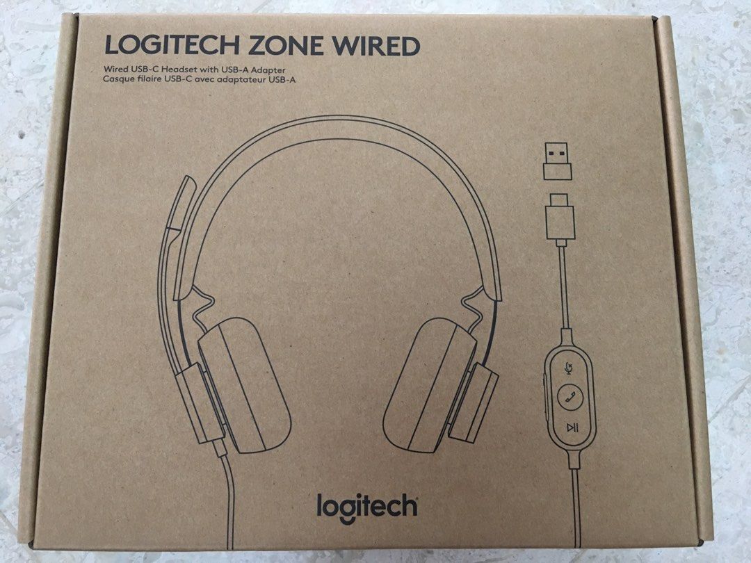 BNIB Logitech Zone Wired headset, Audio, Headphones & Headsets on Carousell