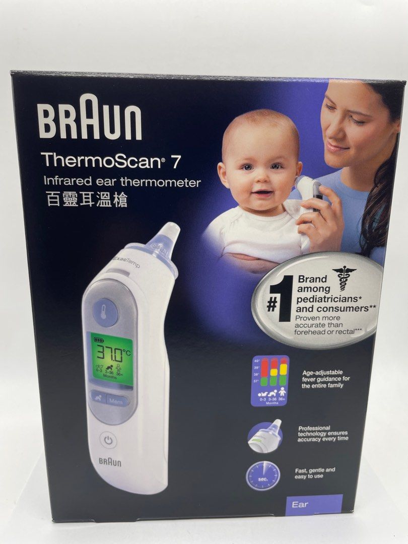 Braun Ear Infrared Ear Thermometer Thermoscan 7, Health & Nutrition ...