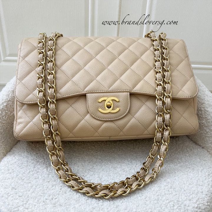 Chanel Jumbo Classic Flap SF in Beige Caviar and GHW (12 series ...