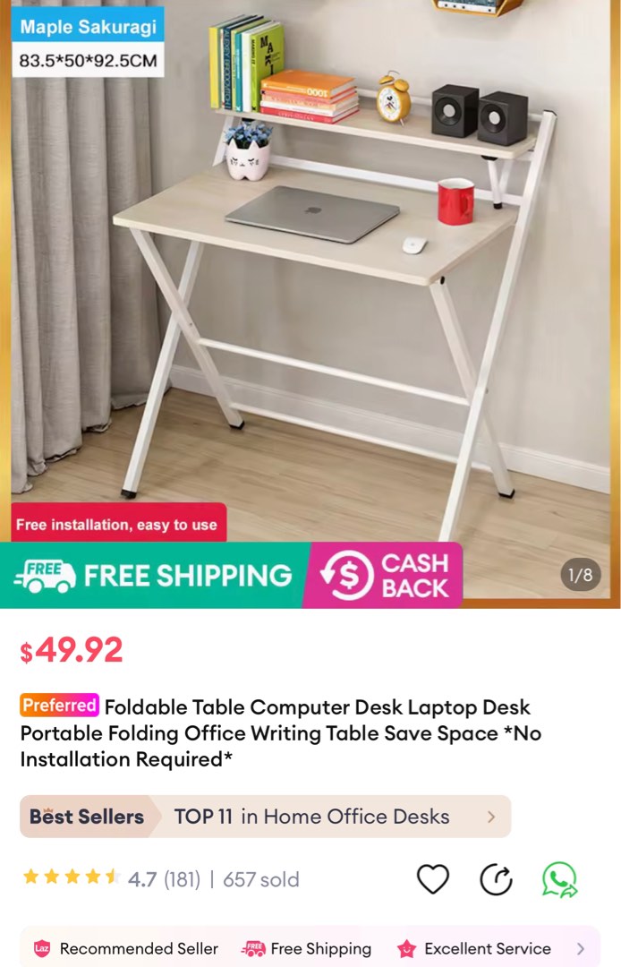 Computer Table, Furniture & Home Living, Furniture, Tables & Sets on ...