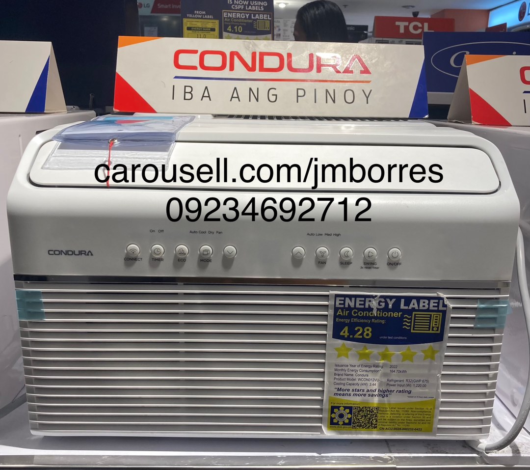 condura primea 1.5hp window type inverter compact size wcon012vu-w ...