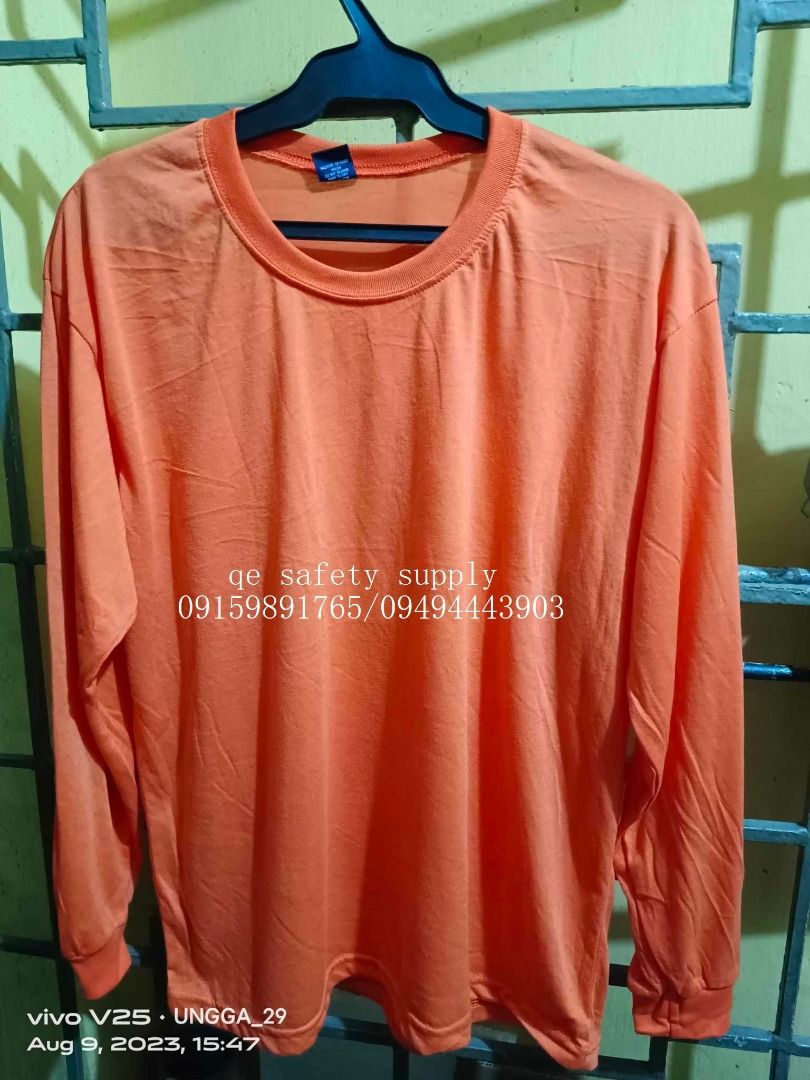 Construction Long Sleeve Without Reflector Orange, Men's Fashion ...