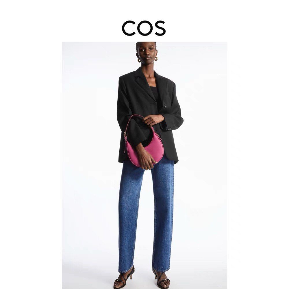 Cos Mini Leather Crescent Bag Pink on Carousell
