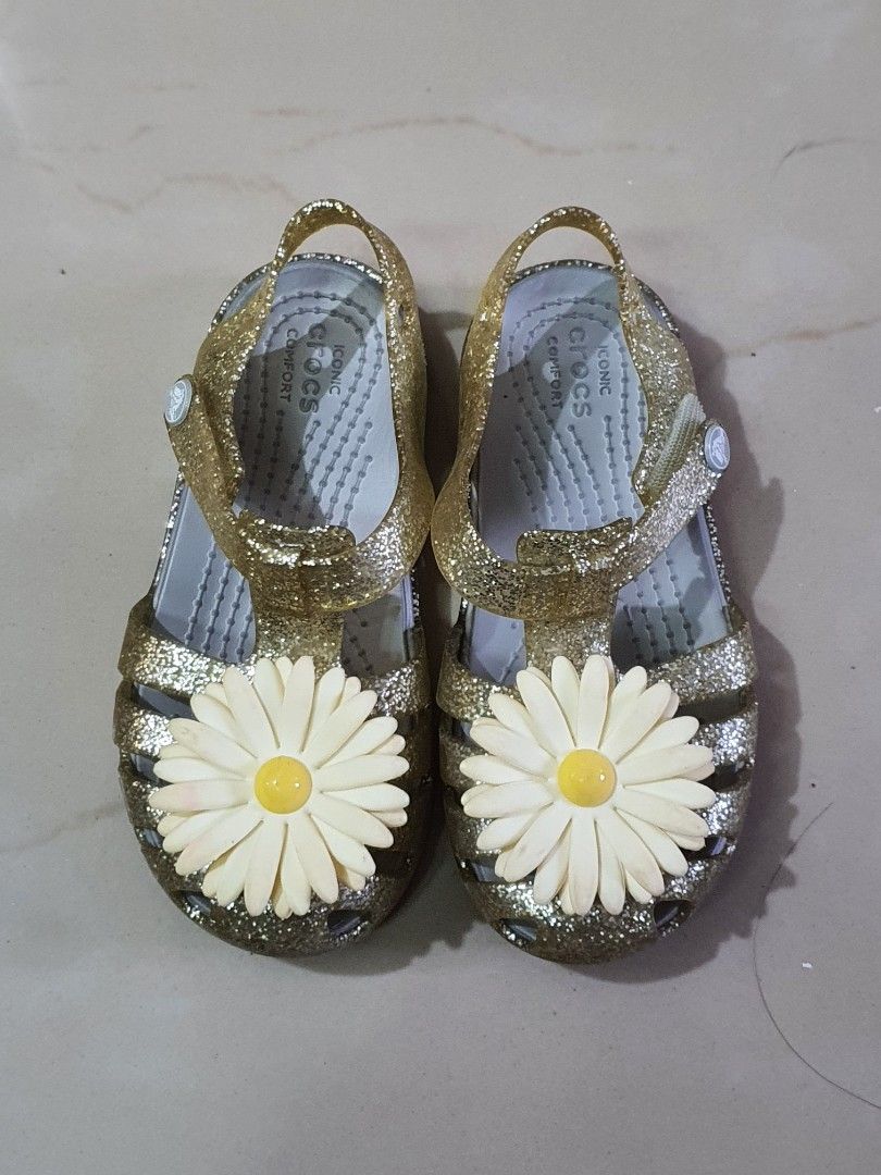 CROCS Kids Daisy Flower Glitter Jelly Sandals (C9/15.5cm), Babies ...