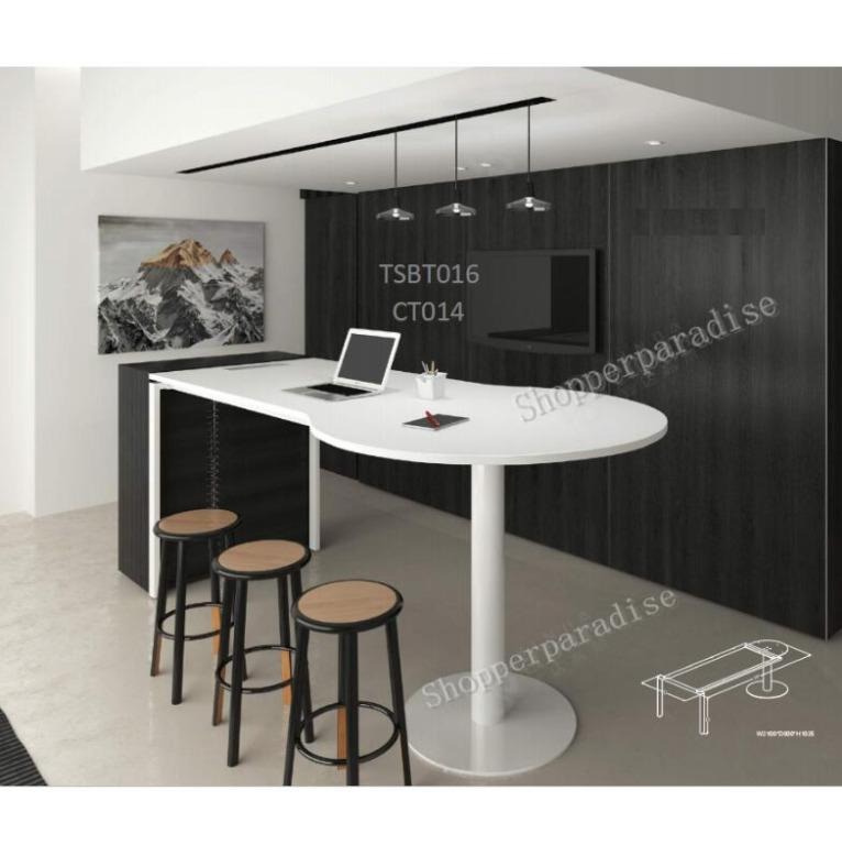 CT 014 TSBT 016 High Conference table w Wire Box, High Meeting Table ...