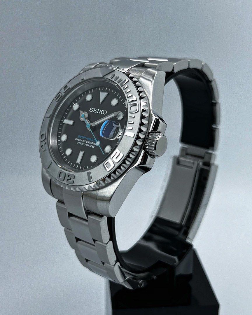 Custom Seiko Mod Rhodium Yachtmaster 40mm, Men's Fashion, Watches ...