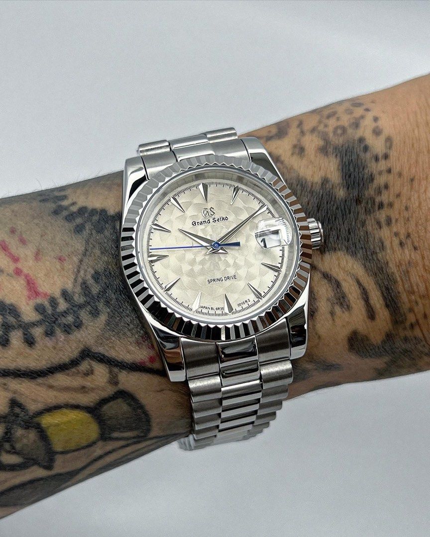 Custom Seiko Mod White Flower GS President 36mm, Men's Fashion, Watches ...