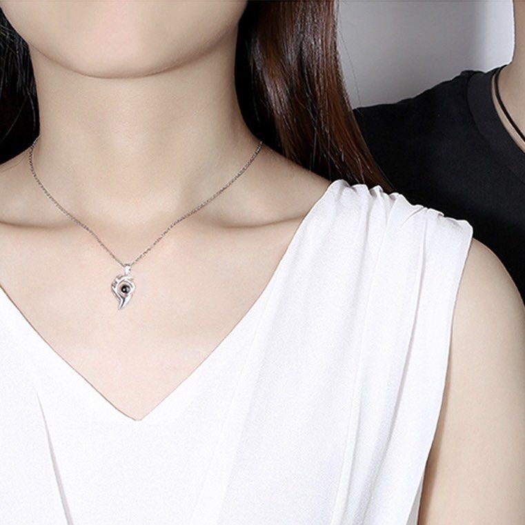 Customisable Necklace in Velvet Jewellery Box Mutual Attraction Print ...