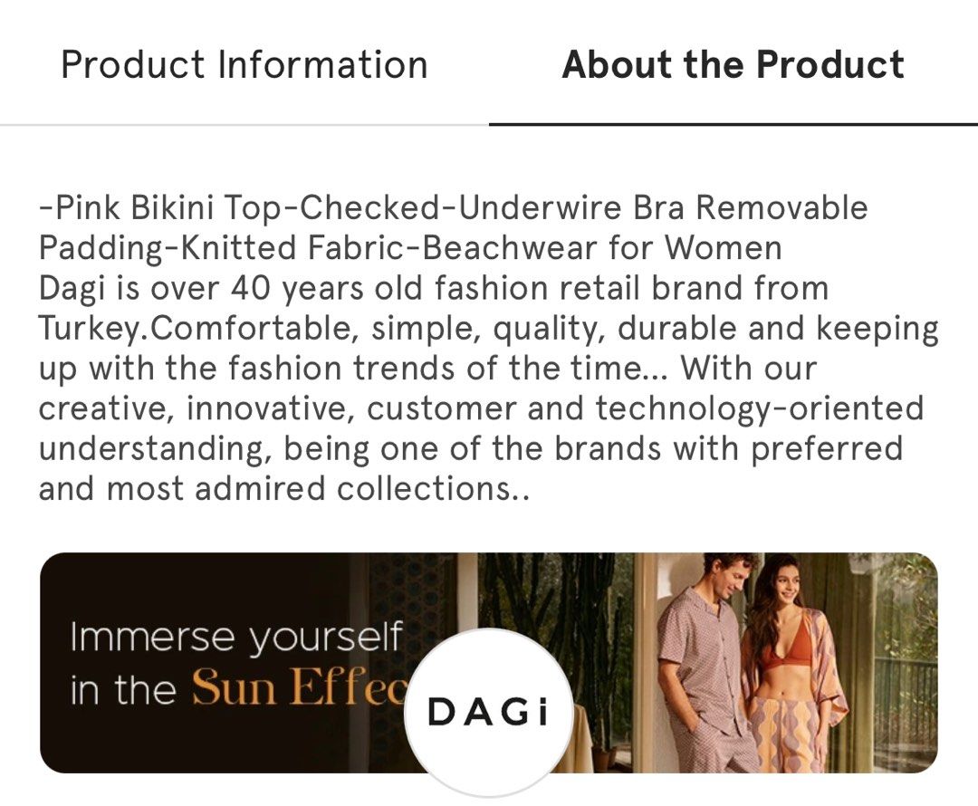 DAGI Pink Bikini Underwire Bra ONLY, Women's Fashion, Swimwear, Bikinis ...