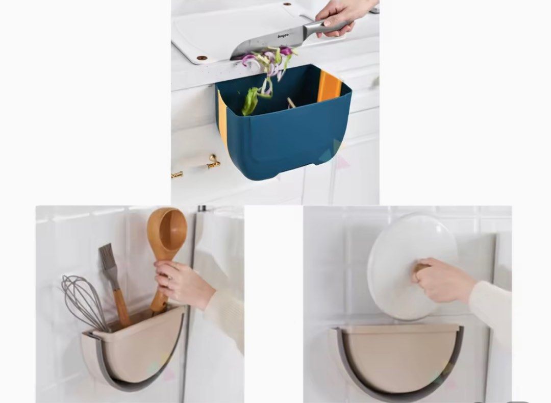 Expandable bin holder (kitchen hanging dustbin), Furniture & Home ...