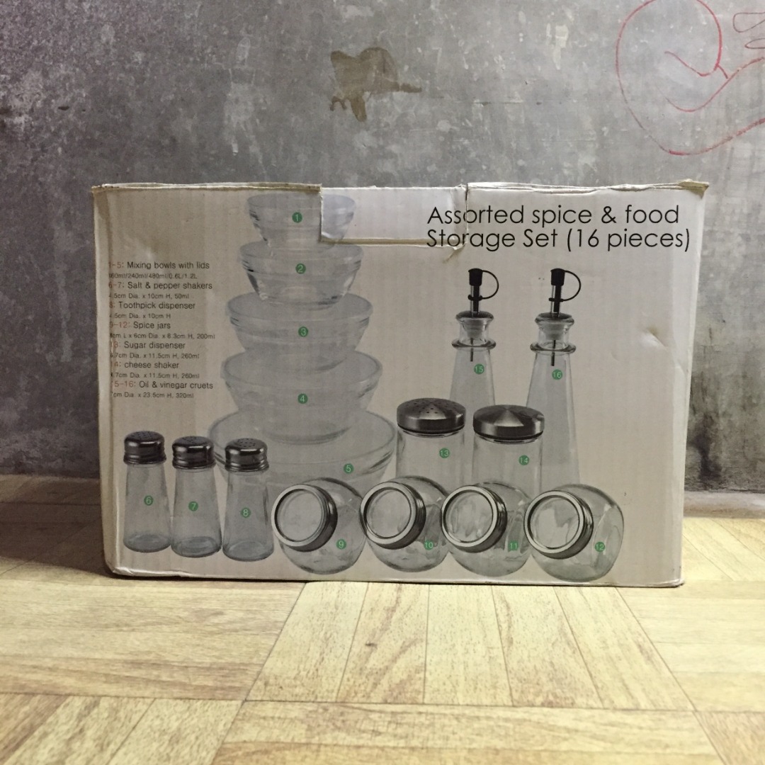 FOOD AND SPICE CONTAINER SET, Furniture & Home Living, Kitchenware ...