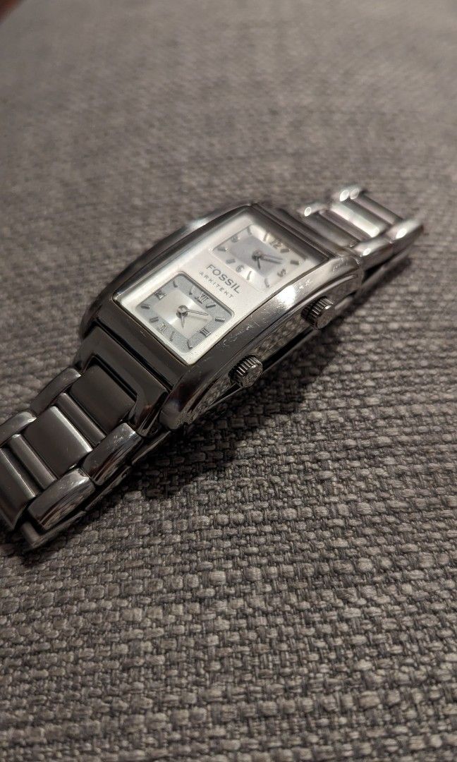 Fossil ARKITEKT Dual Time Zone, Luxury, Watches on Carousell