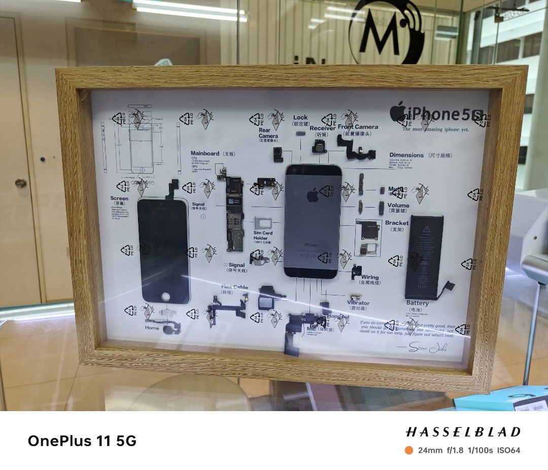 Framed iPhone 5S Disassembled Phone Wall Art Gifts for Tech / Apple ...