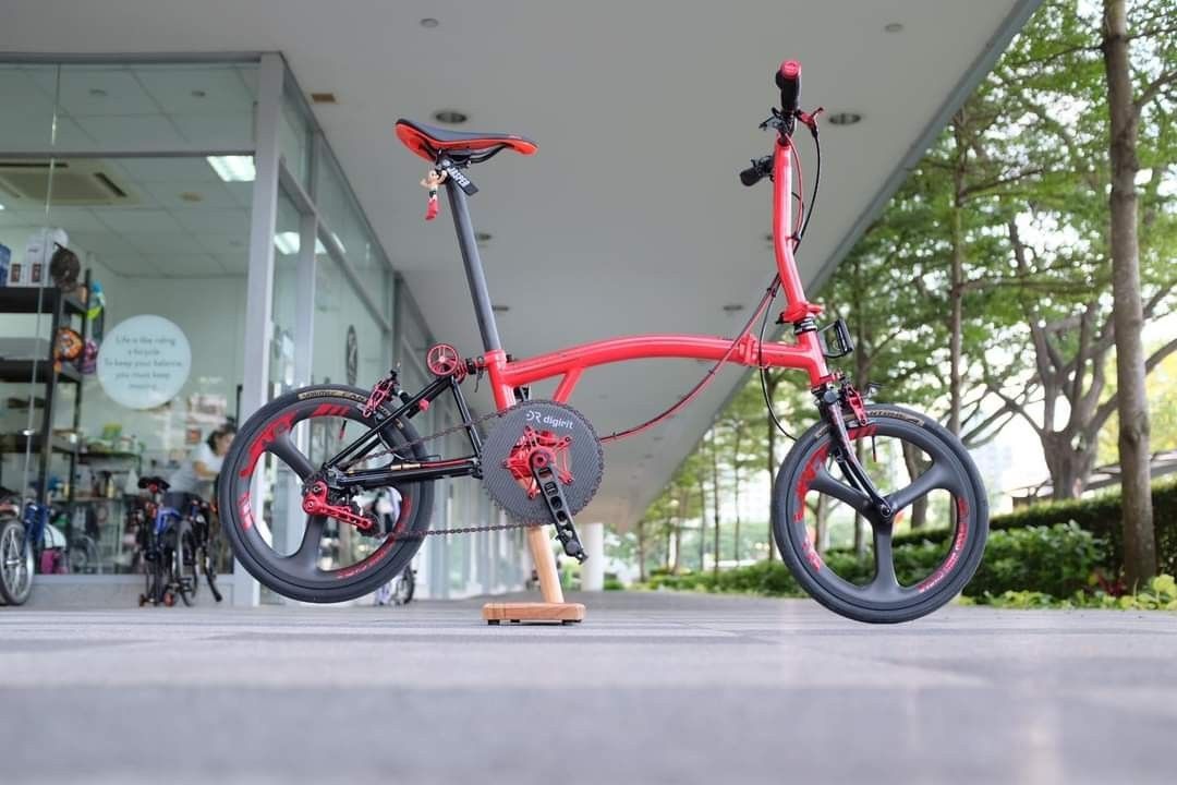 Fully Mod - Brompton external 3spd Rocket Red superlight weight, Sports ...
