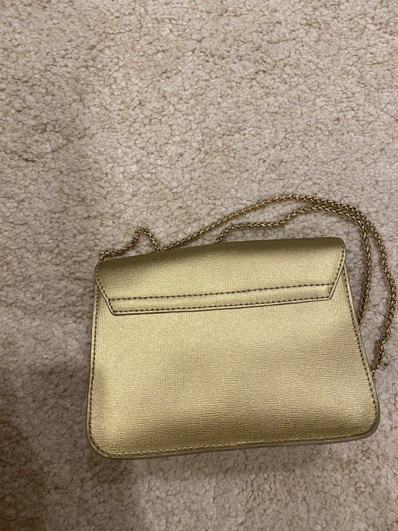 Furla Metallic Gold Cross Body Bag on Carousell