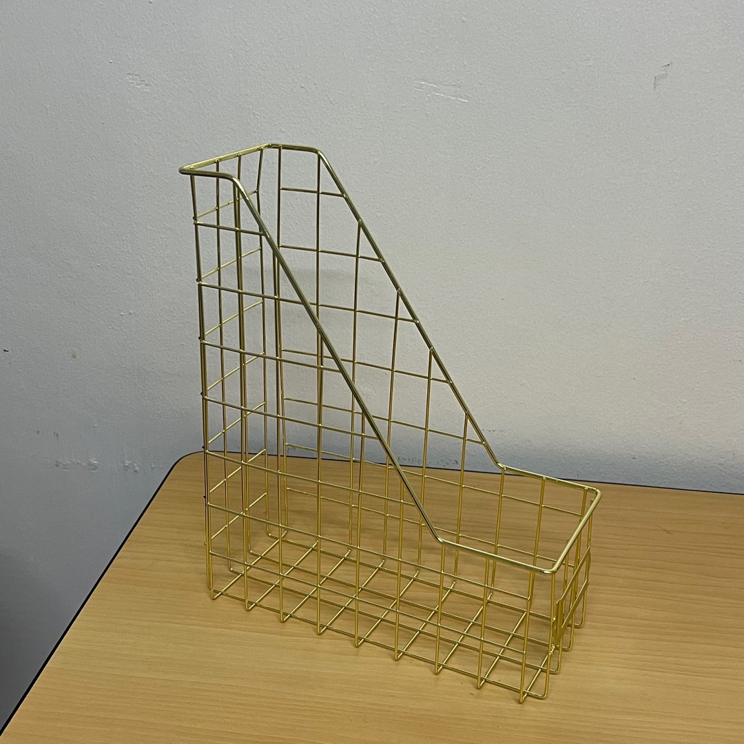 gold steel file holder file box from sm on Carousell