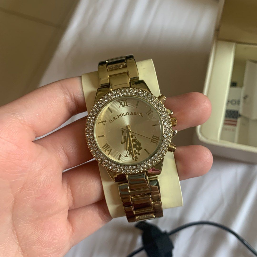 Gold tone watch US polo on Carousell