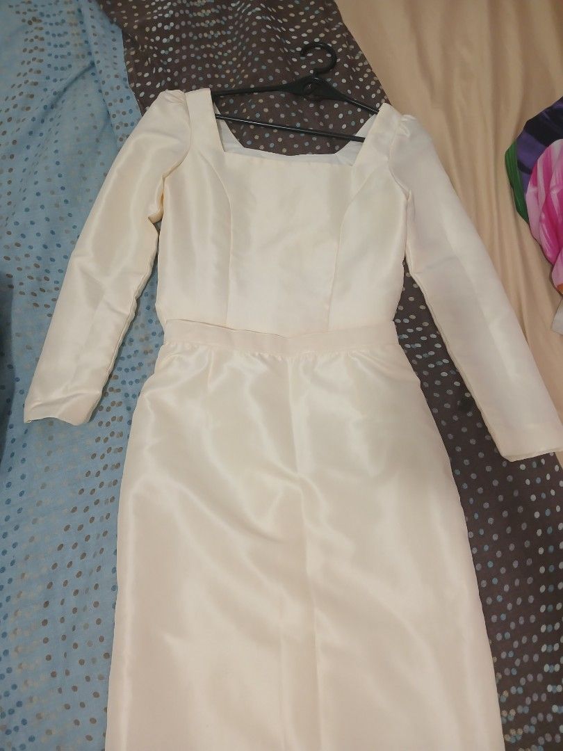 Graduation or Oath Taking Square Neck Satin 2-Piece Maxi Dress, Women's ...