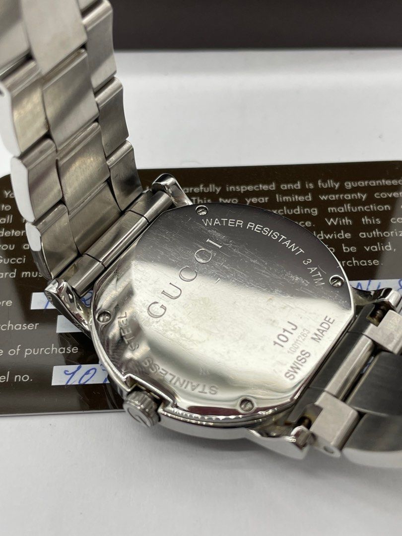 Gucci 36mm Quartz Watch Black Dial 101J, Men's Fashion, Watches & Accessories, Watches on Carousell