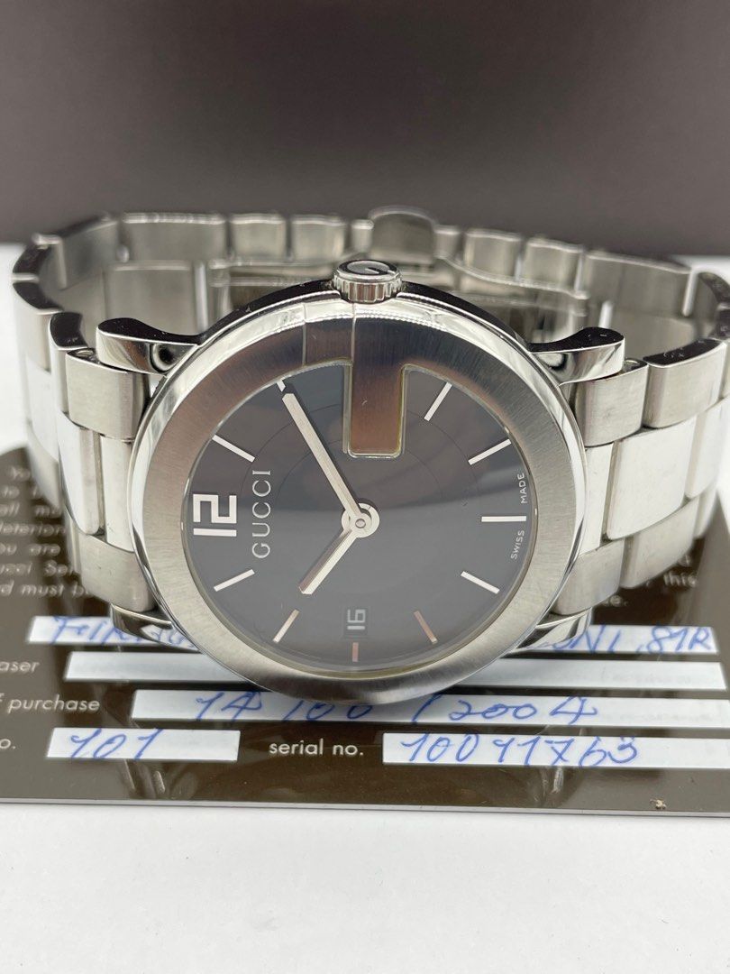 Gucci 36mm Quartz Watch Black Dial 101J, Men's Fashion, Watches & Accessories, Watches on Carousell