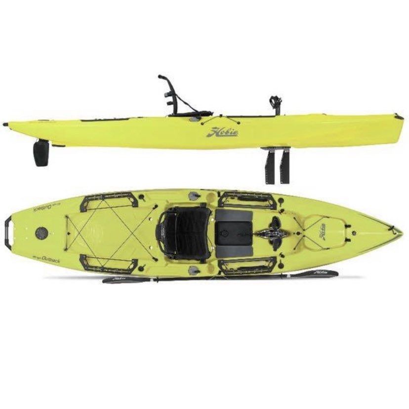 Hobie Mirage Outback with Kick Up Turbo Fins - Fishing Kayak Seagrass ...