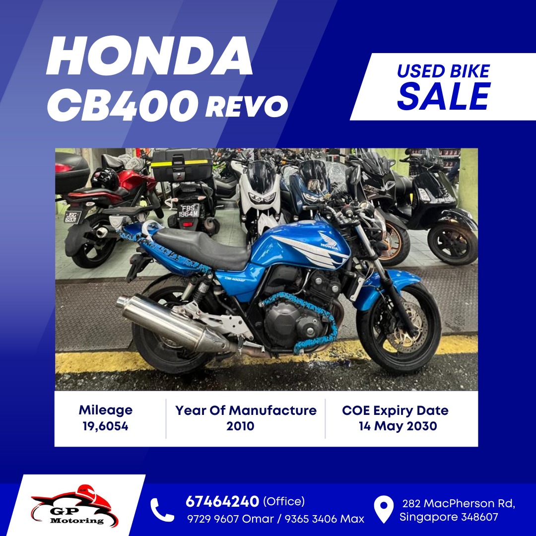 HONDA CB400 REVO | USED BIKE | MODEL 2010 | GP MOTORING, Motorcycles, Motorcycles for Sale ...