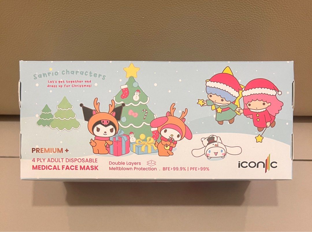 Iconic Premium+ Sanrio Characters Christmas 4 Ply Disposable Medical ...
