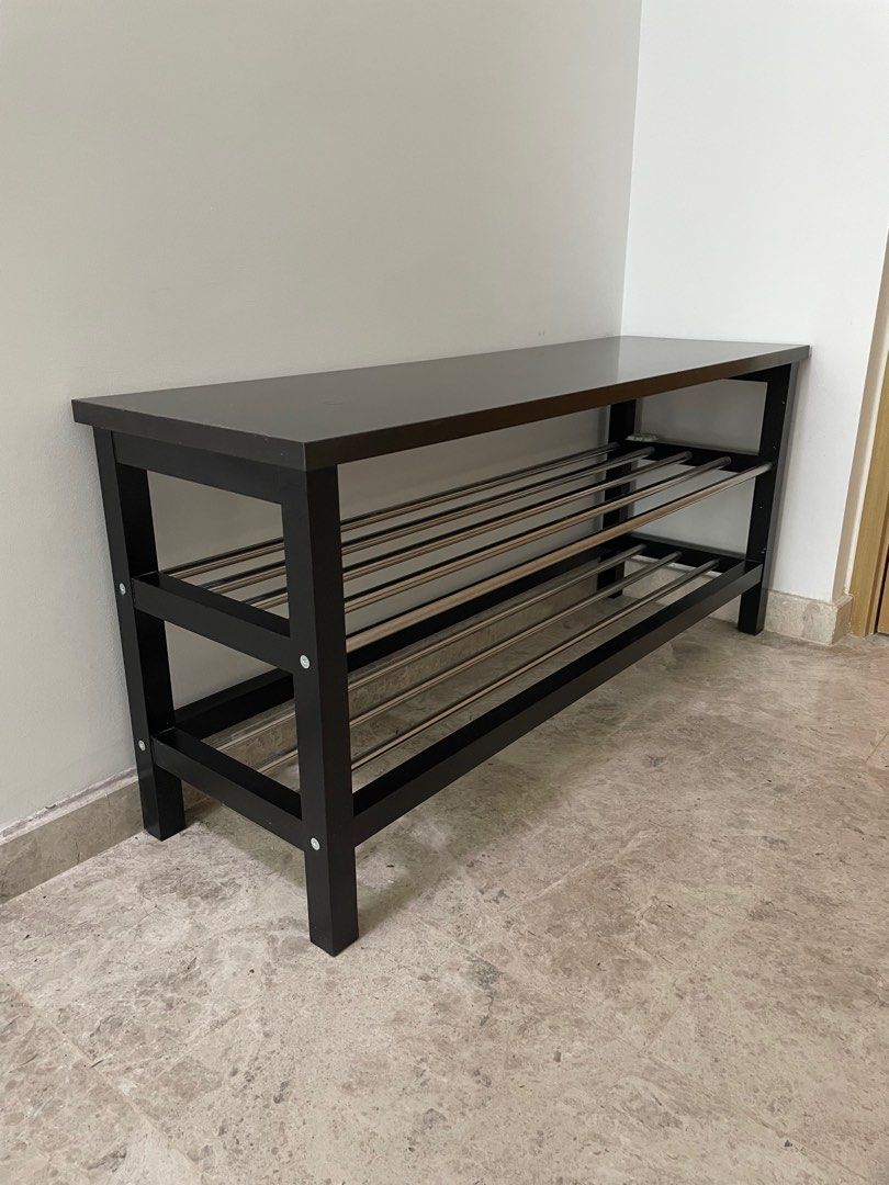 IKEA TJUSIG Shoe Rack - Black, Furniture & Home Living, Furniture ...