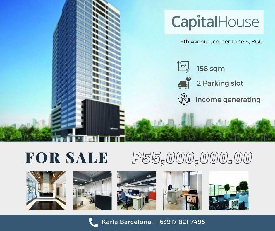 Income Generating Office Unit for sale at Capital House BGC Taguig ...