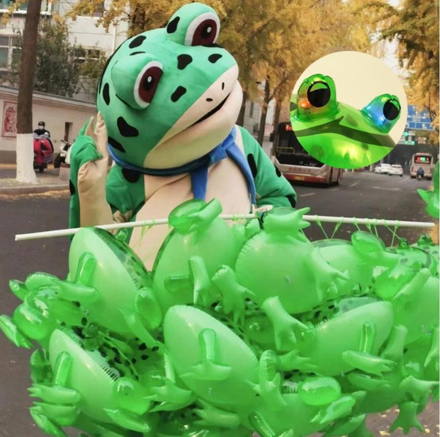 (INSTOCK) Famous Douyin/Tiktok Frog Mini Inflatable Frog Toy Lanterns ...