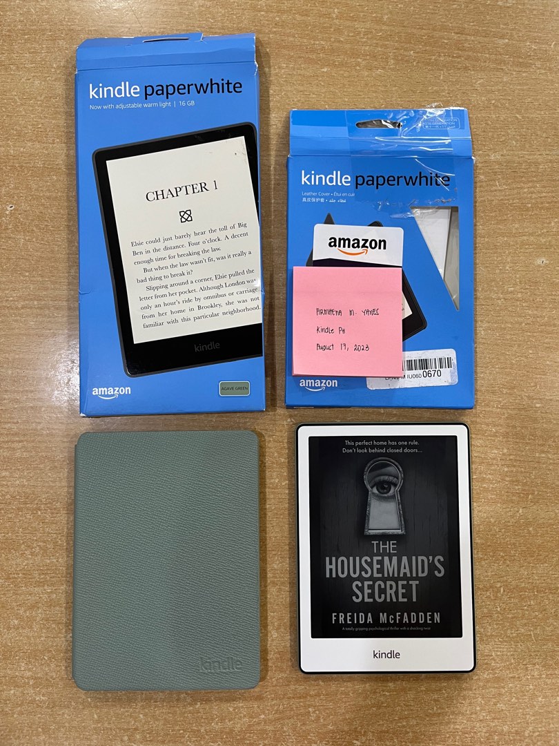 Kindle Paperwhite 5 with amazon leather case on Carousell