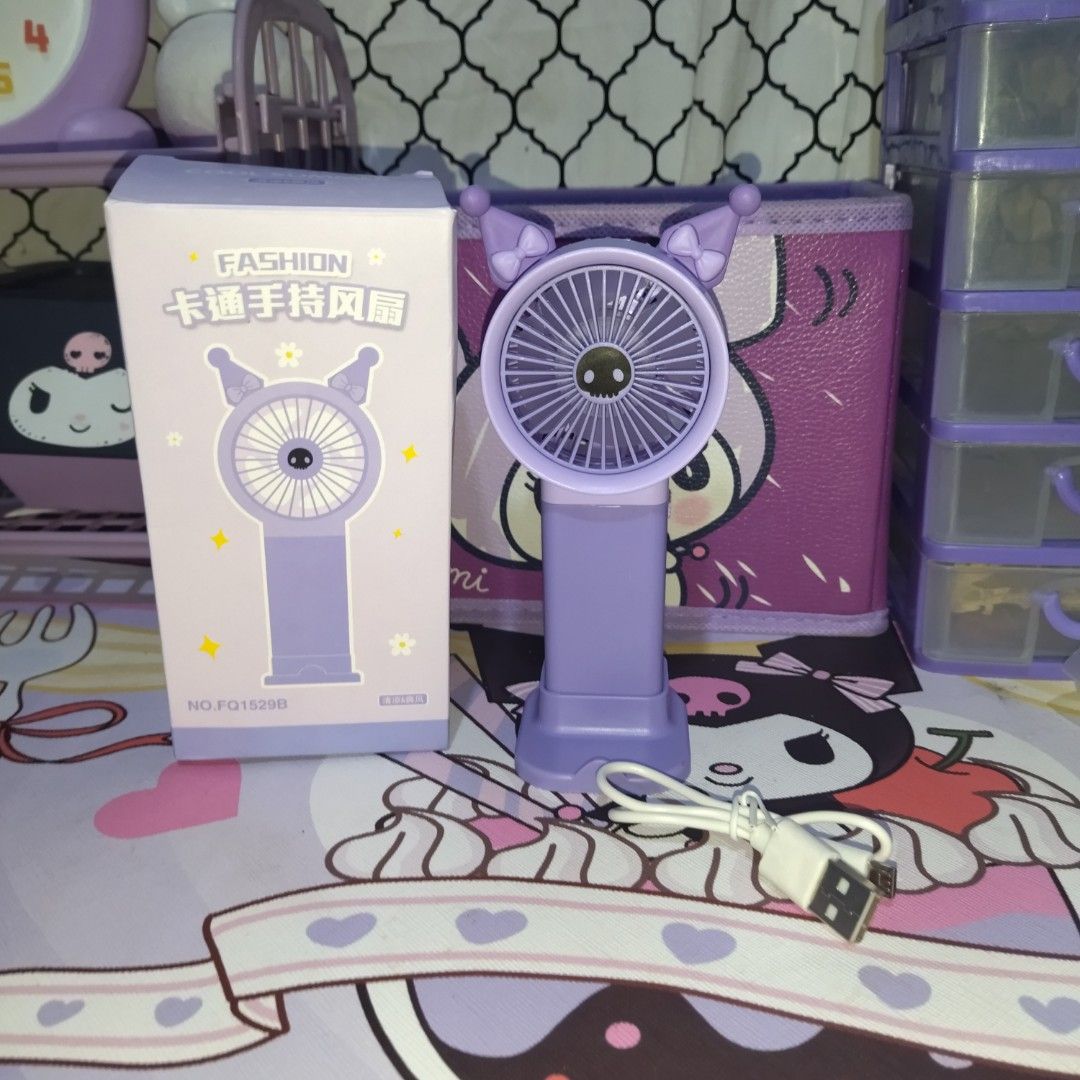 Kuromi Mini Rechargable Hand Fan, Hobbies & Toys, Memorabilia ...