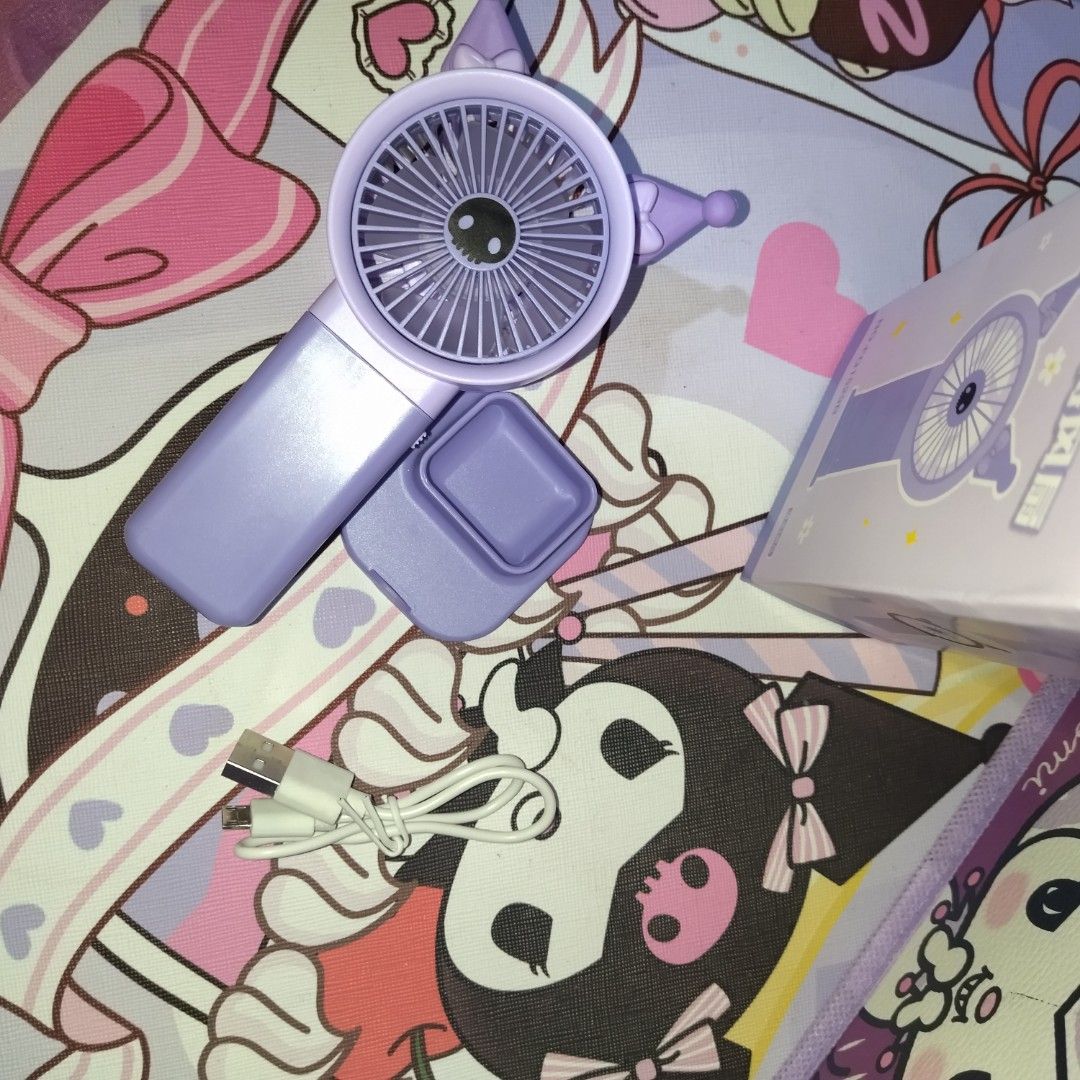 Kuromi Mini Rechargable Hand Fan, Hobbies & Toys, Memorabilia ...