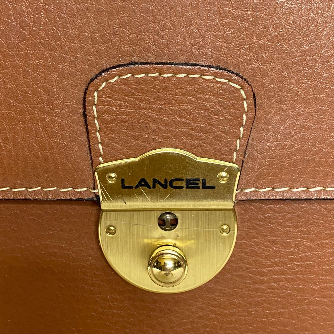 Lancel Vintage Brown Leather Document Bag Briefcase on Carousell