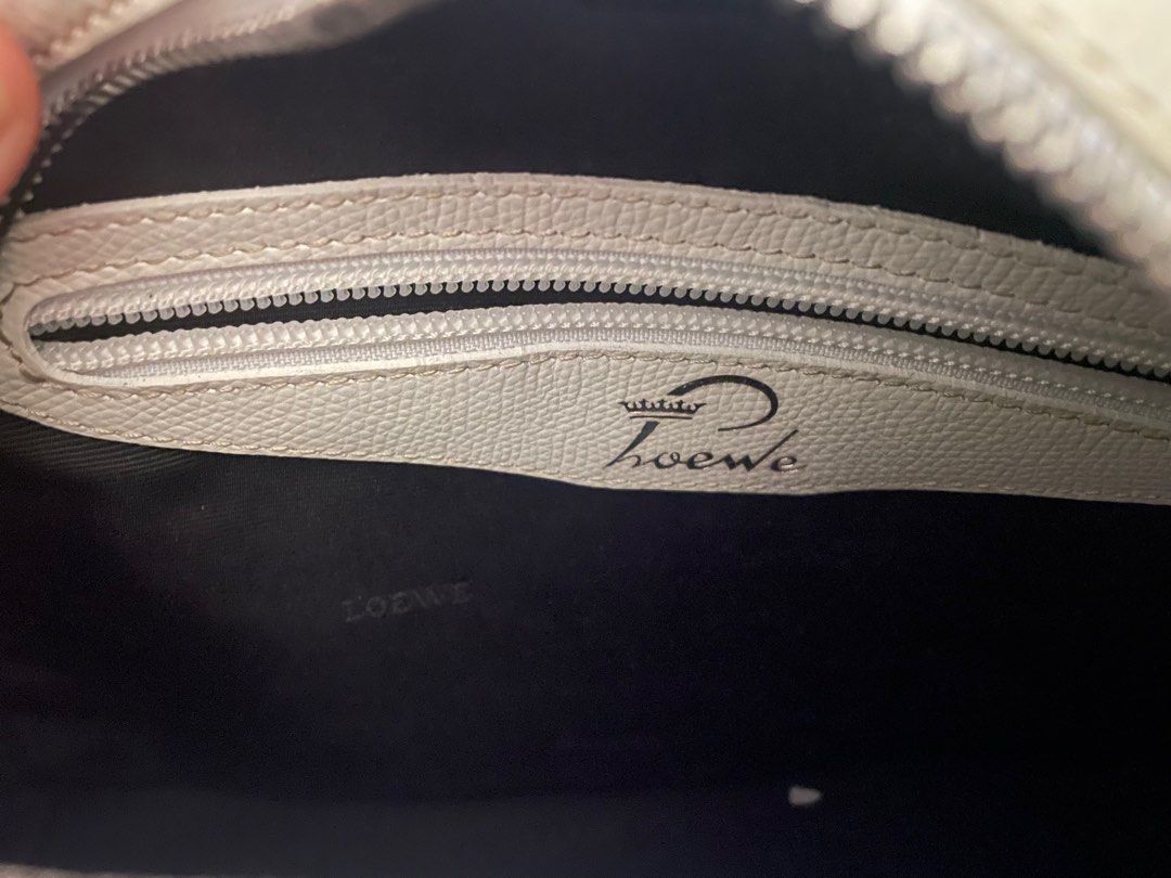 Loewe Leather Bowling Bag in White, Luxury, Bags & Wallets on Carousell