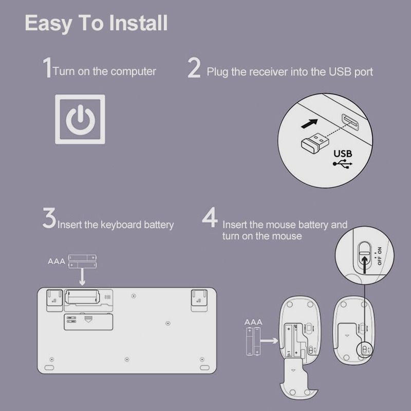 Logitech Mk245 Wireless Keyboard Mouse Combo Office Keyboard Mouse Set Computer Laptop Tablet
