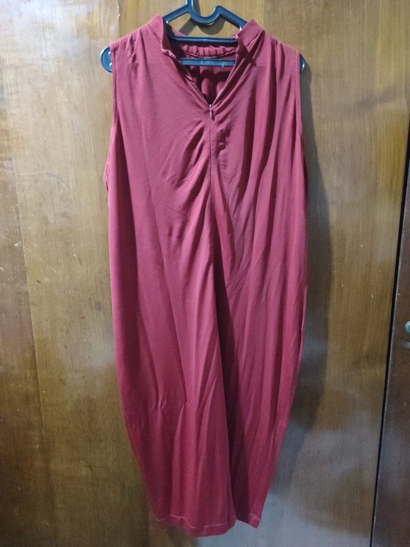 Long Dress Merah Big Size, Fesyen Wanita, Pakaian Wanita, Gaun & Rok di ...