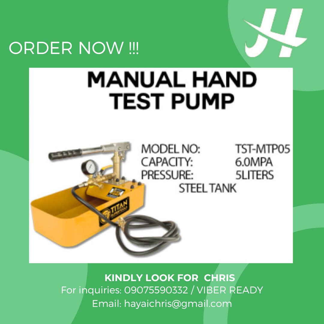 Manual hand test pump, Commercial & Industrial, Construction Tools ...